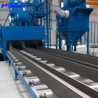 China Roller Conveyor Shot Blasting Machine For Cuplock Scaffolding System Ledger Base Jack for sale