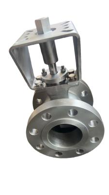 China API Casting Steel Wcb CF8 Pneumatic V-Type Flange Ball Valve for sale