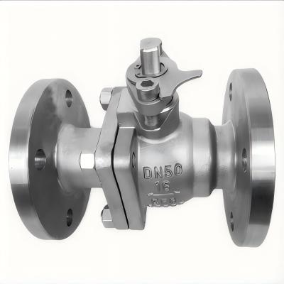 China Manual 304L stainless steel ball valve, two-piece soft seal floating ball valve Q41F flange ball valve for sale