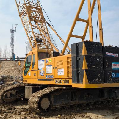 China 298kW Engine Power 100T Hydraulic Crawler Crane  With PLC Control System And 9m 18m Jib Length for sale