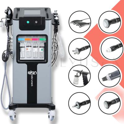 China Oxygen Facial Hydra Beauty Machine 8 In 1 Ultrasonic RF Cooling Hammer Equipment for sale
