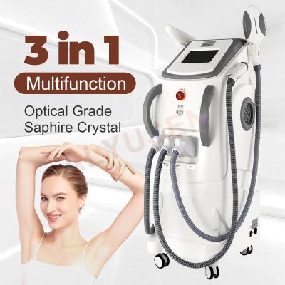 China Hot Selling 3 in 1 E-light IPL OPT RF ND Yag Laser Tattoo Removal Hair Removal Machine for sale
