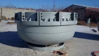 China φ 1600mm Plastic Pipe End Caps Half Round Pot Shape 1900*950mm Exterior Size for sale