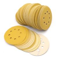 China Customized Support 6 inch Yellow Flocking Round Sanding Disc for Automotive Grinding for sale