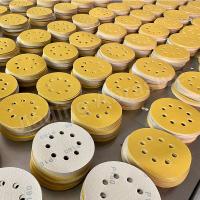 China Customized Support 6 inch Yellow Flocking Round Sanding Disc for Automotive Grinding for sale