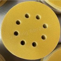 China Customized Support 6 inch Yellow Flocking Round Sanding Disc for Automotive Grinding for sale