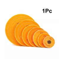 China 6inch yellow color Spiral Sewn Buffing Wheels for mirror polishing using cotton cloth for sale