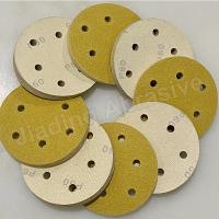 China 5 inch Gold Sanding Discs with Hook and Loop Backing 17 Holes Assorted Grits 60/80/120 for sale