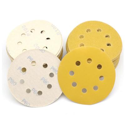 China 5-inch 8-hole Coated Flocking Disc Sanding Paper for Auto Finish Polished Coated for sale