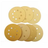 China Customized Support ODM 150mm 6 Holes Gold Alumina Sanding Disc for Car Putty Grinding for sale