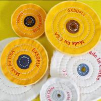 China 6inch 50 layers round buffing cloth wheel made of 100% pure cotton for metal polishing for sale