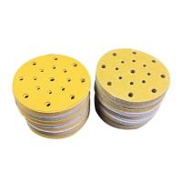 China 6inch Hook and Loop Backing Gold Alumina Sanding Disc for Professional Car Polishing for sale