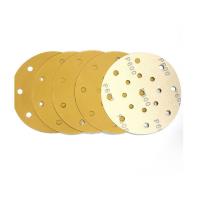 China 6inch Hook and Loop Backing Gold Alumina Sanding Disc for Professional Car Polishing for sale