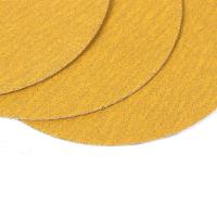 China 6inch Hook and Loop Backing Gold Alumina Sanding Disc for Professional Car Polishing for sale