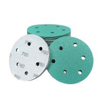 China 150mm 180 Grit Hook And Loop PET Film Backing Sanding Disc With Easy Installation for sale