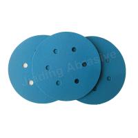 China Hook and Loop Backing Zirconia Multi-Hole Blue Film Sandpaper Disc for Circular Sanders for sale