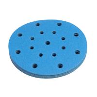 China Hook and Loop Backing Zirconia Multi-Hole Blue Film Sandpaper Disc for Circular Sanders for sale