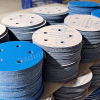 China Hook and Loop Backing Zirconia Multi-Hole Blue Film Sandpaper Disc for Circular Sanders for sale
