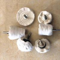China Metal Polisher Tools Set for 6mm Shaft 6pcs Cone/Cylindrical/Mushroom Shape Cotton Wheels for sale