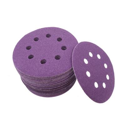 China Sticky PSA 150mm Round Sanding Disc for Woodwork Polishing Purple Color Free Samples for sale