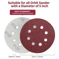 China 6inch Red Aluminum Oxide Abrasive Disc for Orbital Sander 40-400 Grit Hook and Loop for Wood Metal Polish OBM Supported for sale