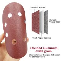 China 6inch Red Aluminum Oxide Abrasive Disc for Orbital Sander 40-400 Grit Hook and Loop for Wood Metal Polish OBM Supported for sale