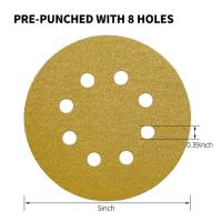 China 5inch Round Sanding Discs for Polishing Yellow Film Abrasive Workpiece for sale