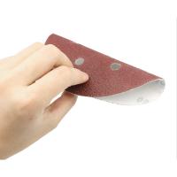 China 150mm 17 Holes Abrasive Sandpaper Disc with Hook Loop Backing Red Grit Size 24 -1000 for sale