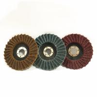 China 4 1/2 inch Non Woven Nylon Flap Disc with Fiberglass Backing Pad Gray Nylon Material for sale