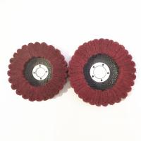 China 4 1/2 inch Non Woven Nylon Flap Disc with Fiberglass Backing Pad Gray Nylon Material for sale