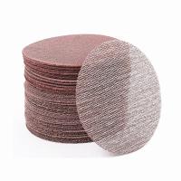 China 5 Inch Hook Loop Sanding Discs for Metal Wood Steel Red Assort Grit Dust Free Abrasive for sale