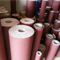 China Red 46*50M Jumbo Sandpaper Aluminum Oxide Emery Sanding Belt Emery Abrasive Cloth Rolls for sale