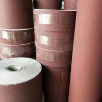 China Red 46*50M Jumbo Sandpaper Aluminum Oxide Emery Sanding Belt Emery Abrasive Cloth Rolls for sale