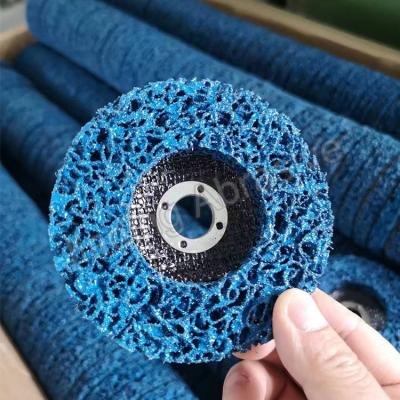 China Versatile Abrasive Tools with Blue Poly Strip Wheels in Black Purple and Orange for sale