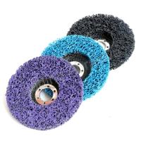 China Versatile Abrasive Tools with Blue Poly Strip Wheels in Black Purple and Orange for sale