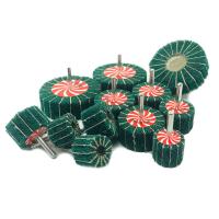 China 2inch 3inch Non Woven Abrasive Drill Buffing Wheels Red Fine Green Coarse 1/4 Inch Shank for sale