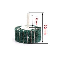 China 2inch 3inch Non Woven Abrasive Drill Buffing Wheels Red Fine Green Coarse 1/4 Inch Shank for sale