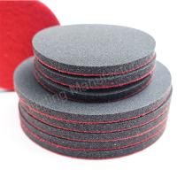 China Red Black Round 5inch 6inch Double Side Sponge Pad Disc Mirka Foam Wet Dry Sanding Block for sale