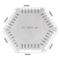 China Highly Durable Wet Film Comb Thickness Gauge Stainless Steel 25-3000um Hexagon Paint for sale