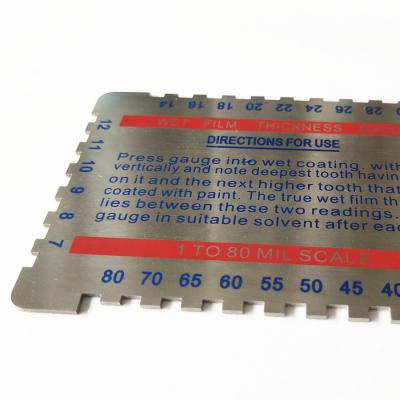 China Customized 1.0mm Wet Film Thickness Combs Gauge MIL Gauges Step Gauges with OBM Support for sale