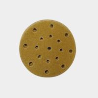 China 6 inch Yellow Round Sanding Disc Suitable For Glass Hook Loop Discs Circular Sand Paper for sale