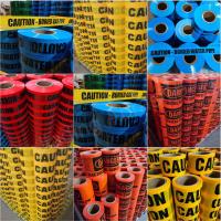 China Yellow Caution PE Warning Tape 3 inch x 1000 Feet Width 75mm or customized Color re for sale