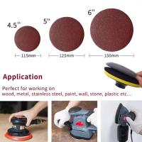 China Aluminum Suitable 5 Inch Red 8 Holes Abrasive Discs 125mm Hook And Loop Sanding Disc for sale