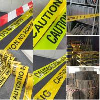 China 7.5cm*1000 ft Non-Adhesive Yellow Caution Marking Barrier Tape 0.06mm 0.08mm for sale