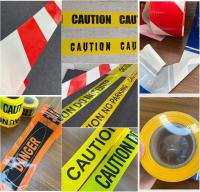 China 7.5cm*1000 ft Non-Adhesive Yellow Caution Marking Barrier Tape 0.06mm 0.08mm for sale