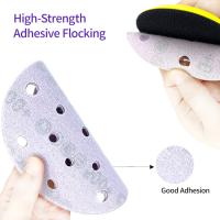 China 125mm Round Disc Ceramic Film Sandpaper Purple Automotive Sanding for OEM Multi Holes for sale