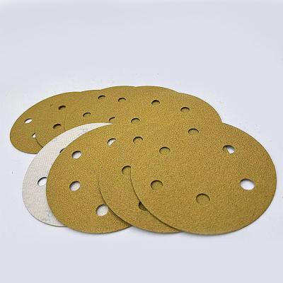 China 150mm Round Disc Yellow Sanding Disc for Aluminum Alloy Polishing Efficiency for sale