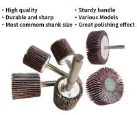 China Max Speed 20000RPM Mounted Flap Wheel for Wood Paint Meta Grit P40 P60 80 100 120 for sale
