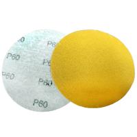China Aluminum Oxide Abrasive Material 5 inch Resin Bond Round Sand Paper for Car Sanding Yellow Sandpaper Disc for sale