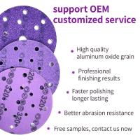China 125MM Multiple Holes Round Disc Purple Ceramic Film Sanding Disc for Polishing Workpiece for sale